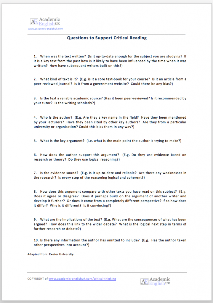 EAP Academic Reading Lessons and EAP Academic Reading tests