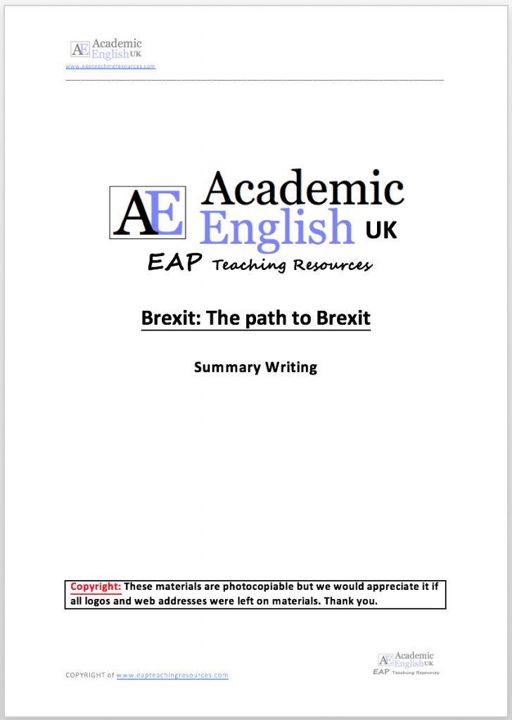 EAP Academic Reading & Summary Writing